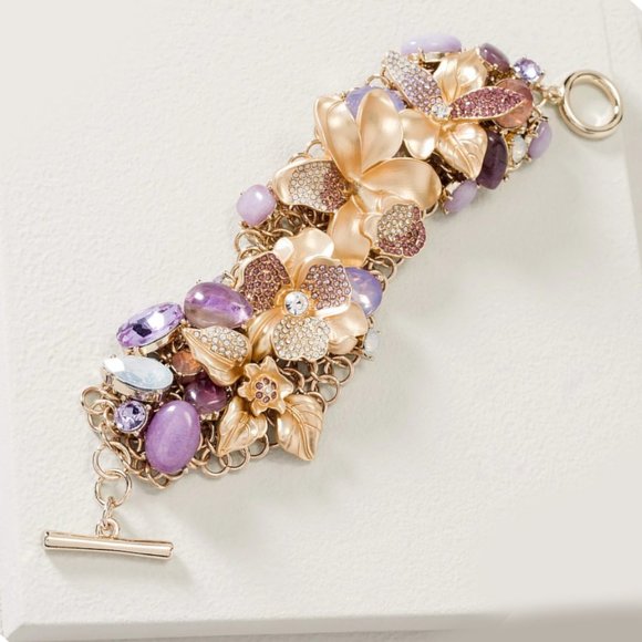 White House Black Market | Jewelry | Whbm Goldtone Genuine Amethyst ...